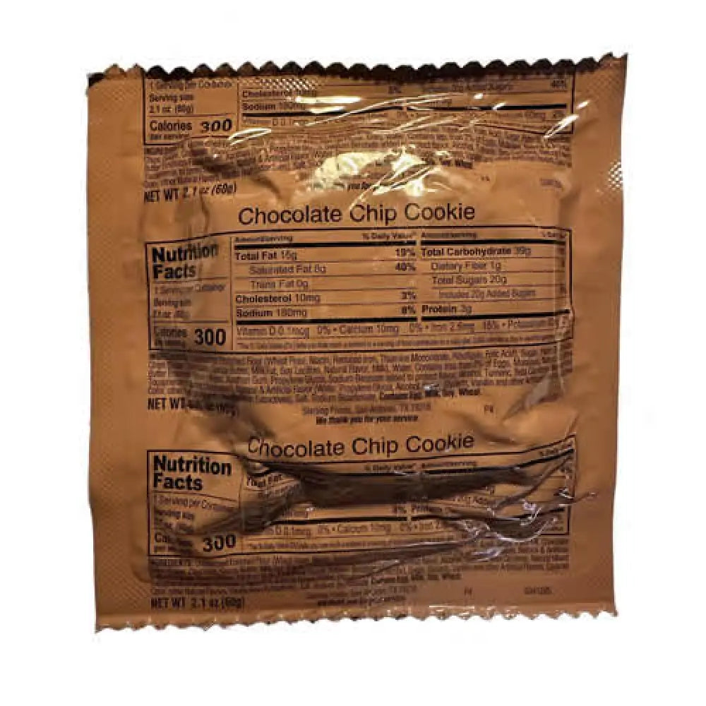 Chocolate Chip MRE Cookie for Emergencies or Snacks