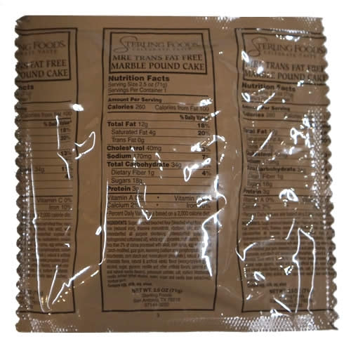MRE Marble Pound Cakes | MREs Ready to Eat Snacks – TheEpicenter.com